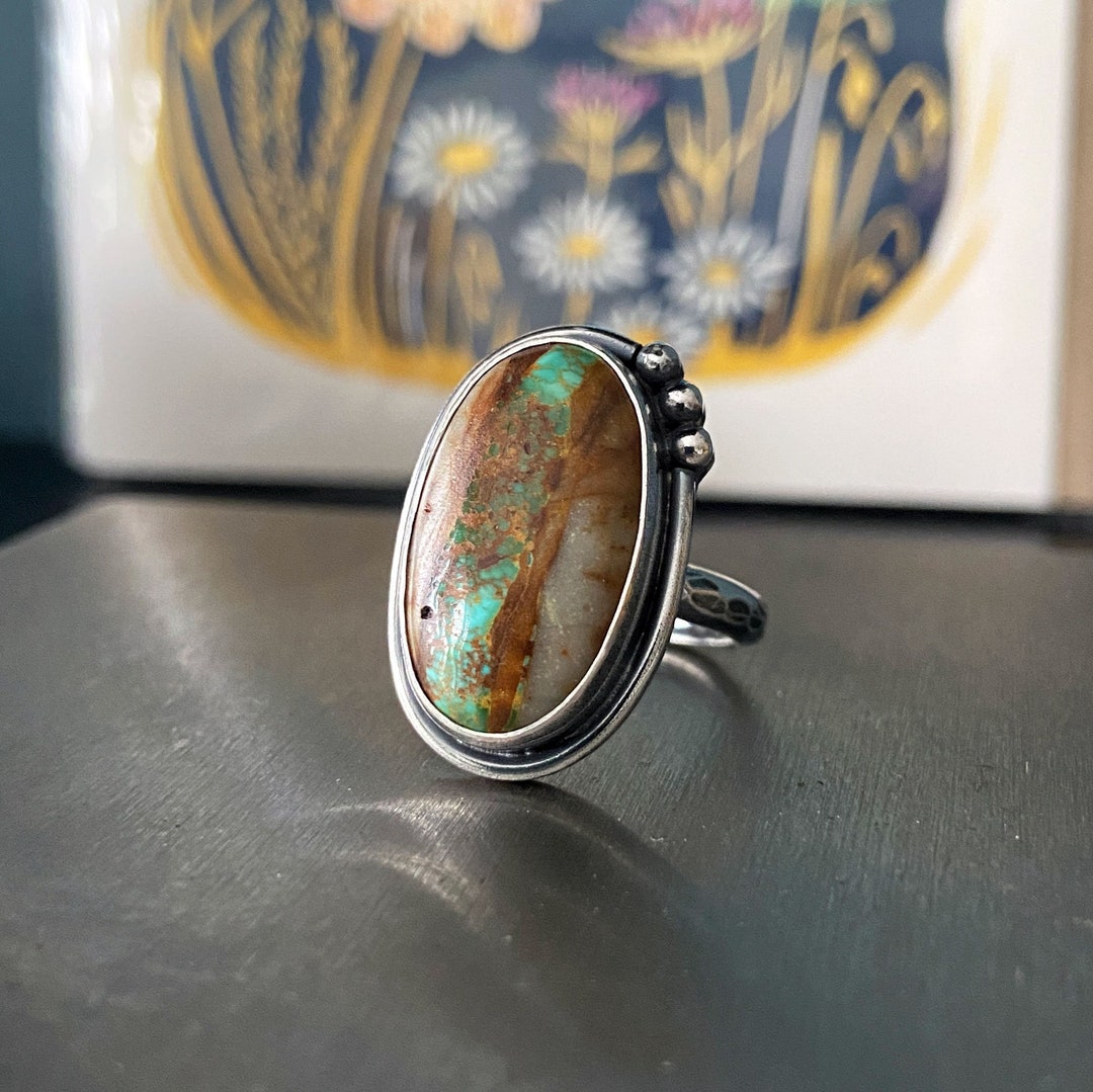 Made to Order Royston Ribbon Turquoise Ring: Handmade Sterling Silver ...