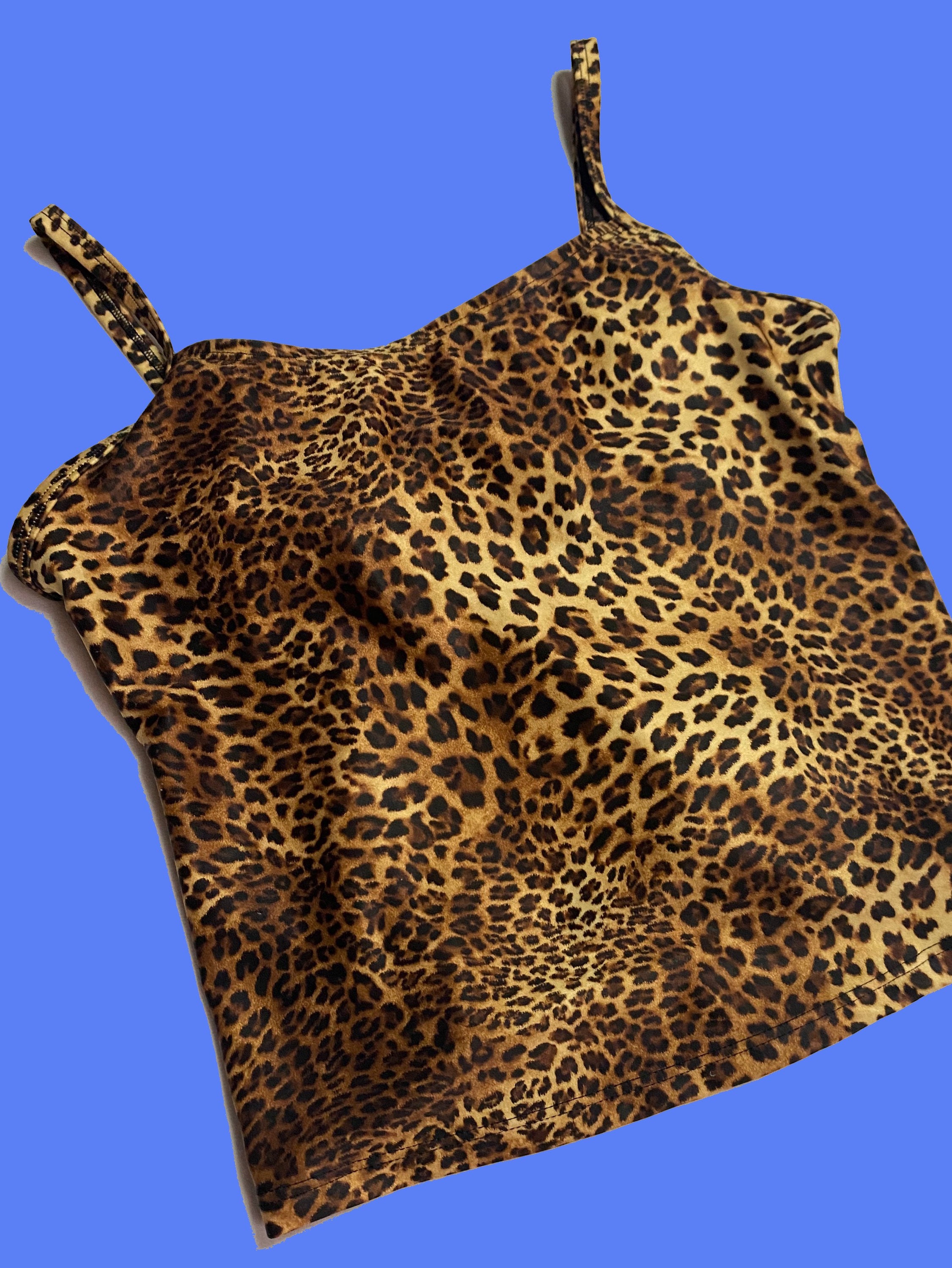 Leopard Print Bikini Tank / Tankini Bathing Suit Crop Top / Animal ...