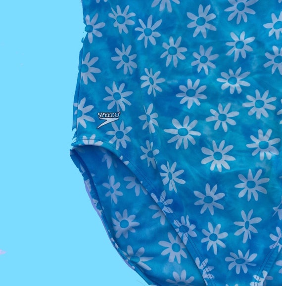Vintage Speedo Bathing Suit with White Flowers and Bl… - Gem