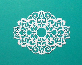 Gray Ornate Filigree Square Paper Die Cuts Card Front, Card Topper ...