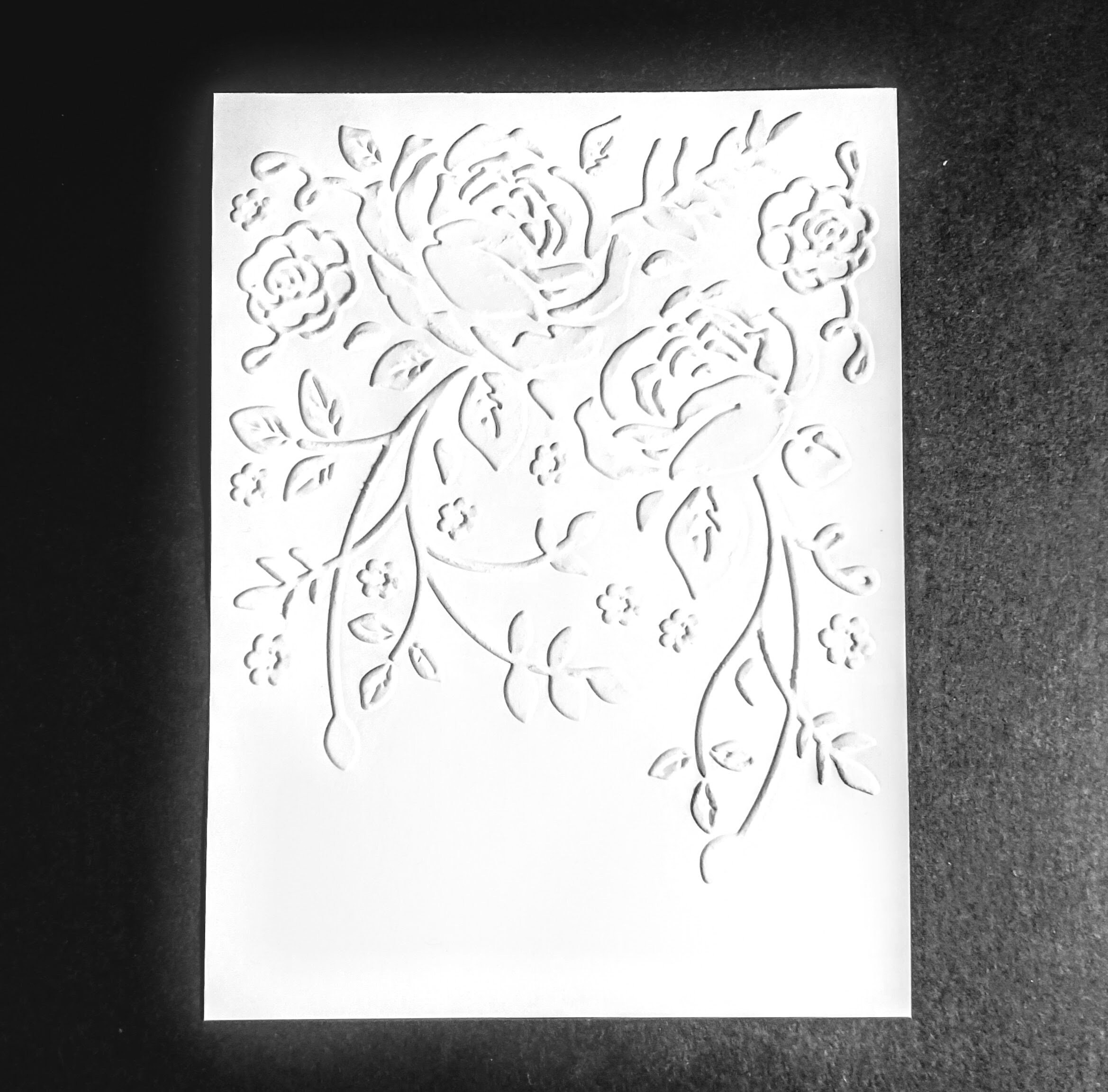 Embossed Roses Card Front Card Topper Cardstock Paper Sheet - Etsy