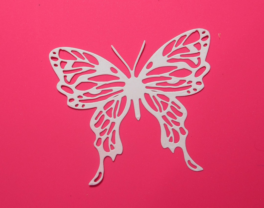 8 Large White Butterfly Paper Die Cuts Craft Scrapbook Card Making ...