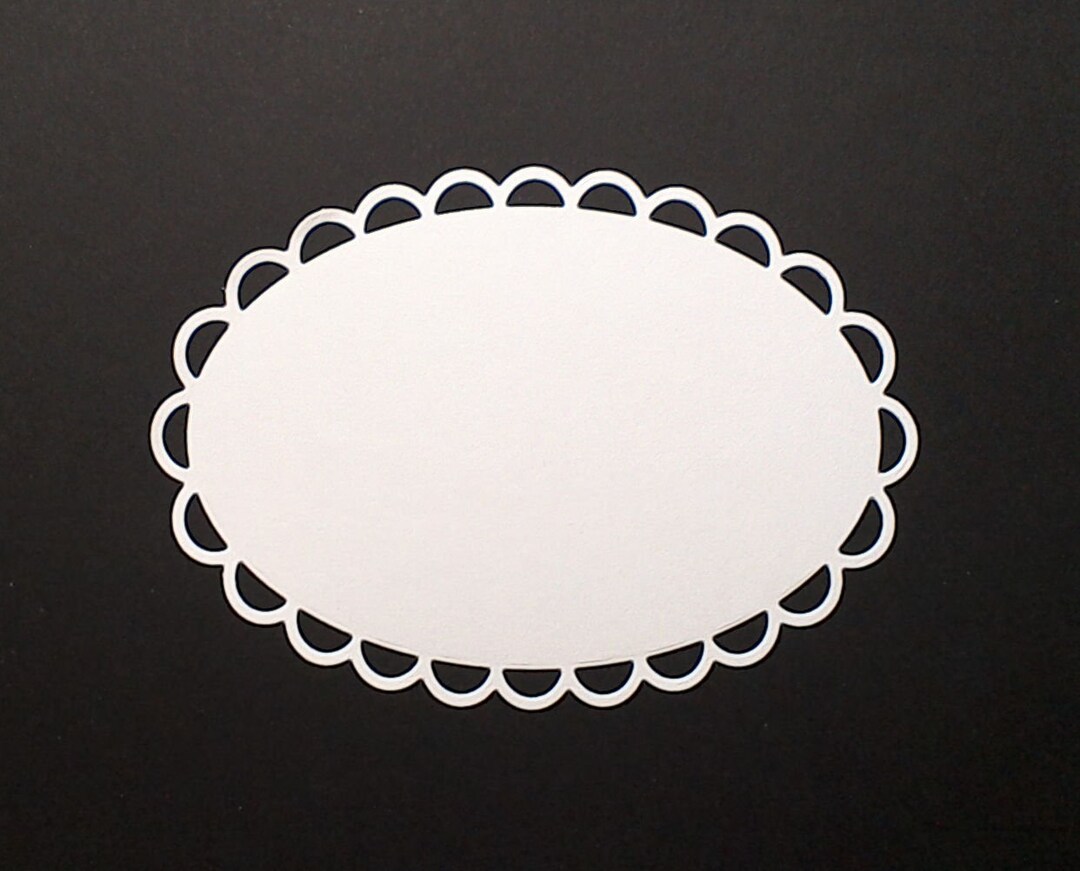 6 Scallop Oval Paper Die Cut Card Front, Card Topper, Mat, Scrapbooking ...