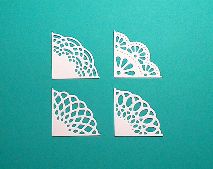 20 Lace Corner Paper Die Cuts Craft Scrapbook Card Making Embellishment ...