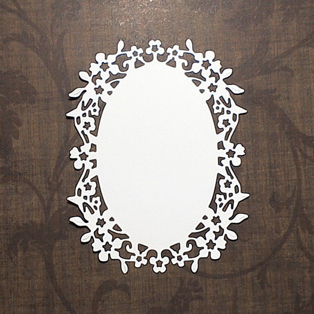 5 Floral Oval Paper Die Cut Card Fronts, Card Toppers, Scrapbooking ...
