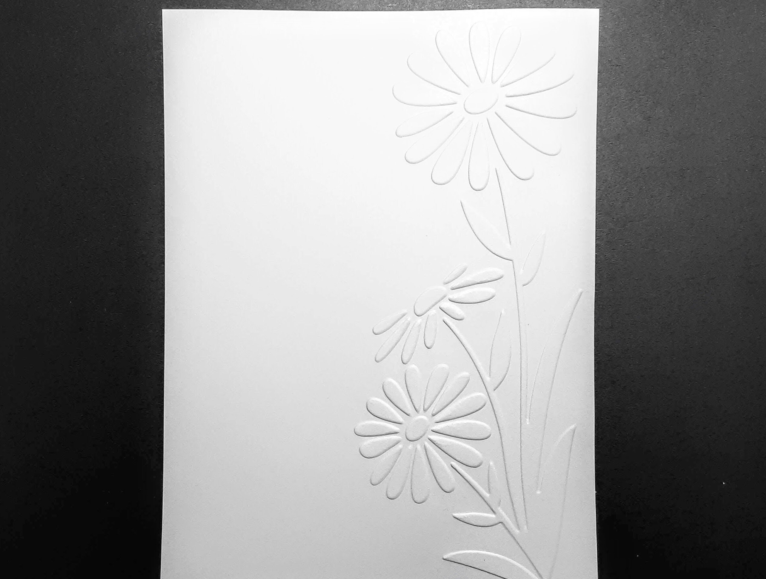 Embossed Daisy Card Front Card Topper Cardstock Paper Sheet - Etsy