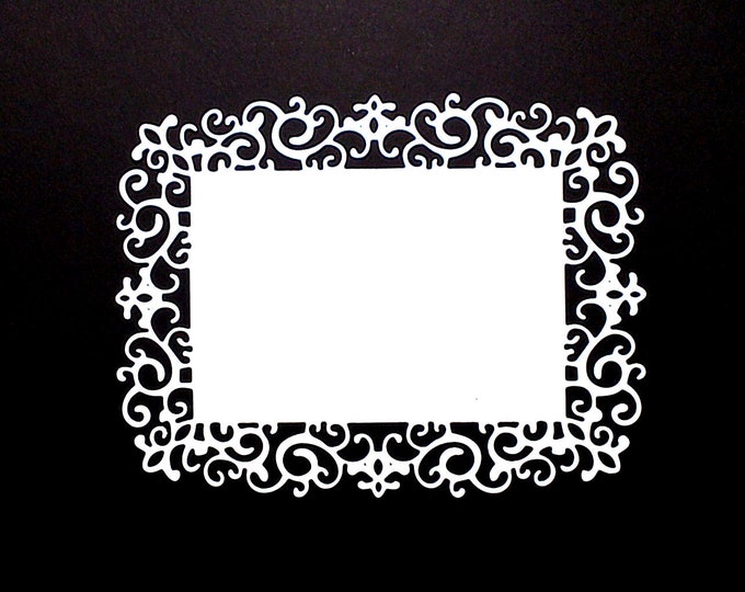 Filigree Rectangle Paper Die Cuts Card Topper, Card Front, Scrapbooking ...