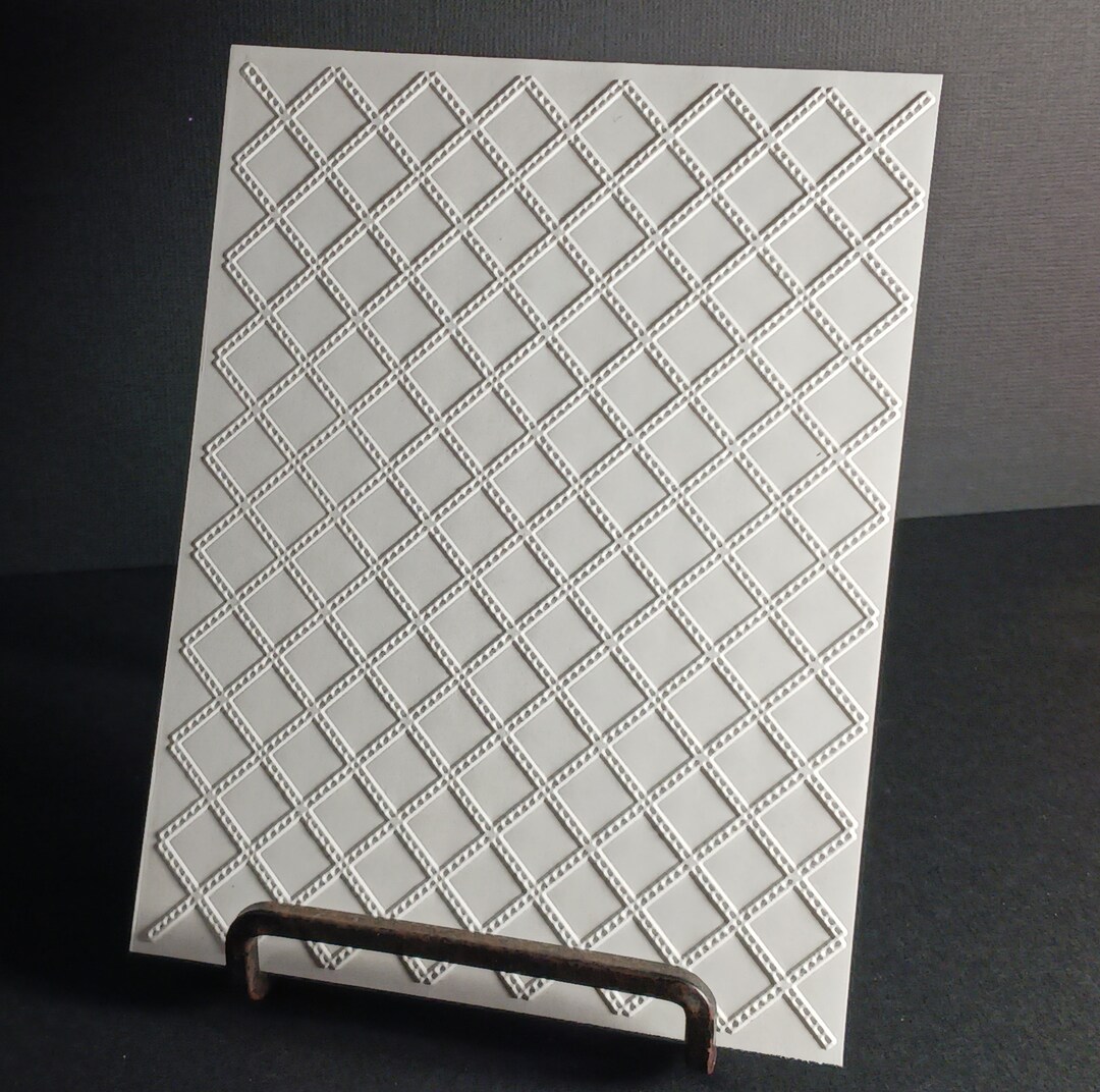 Embossed Diamond Squares Card Front, Card Topper, Cardstock Paper Sheet ...