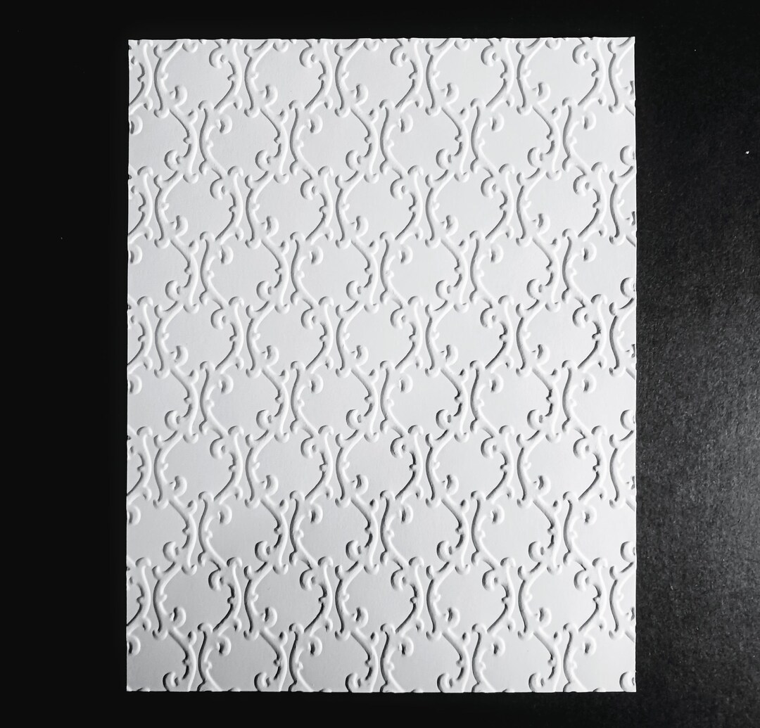 8 Embossed Elegant Pattern White Card Front, Card Topper, Cardstock ...