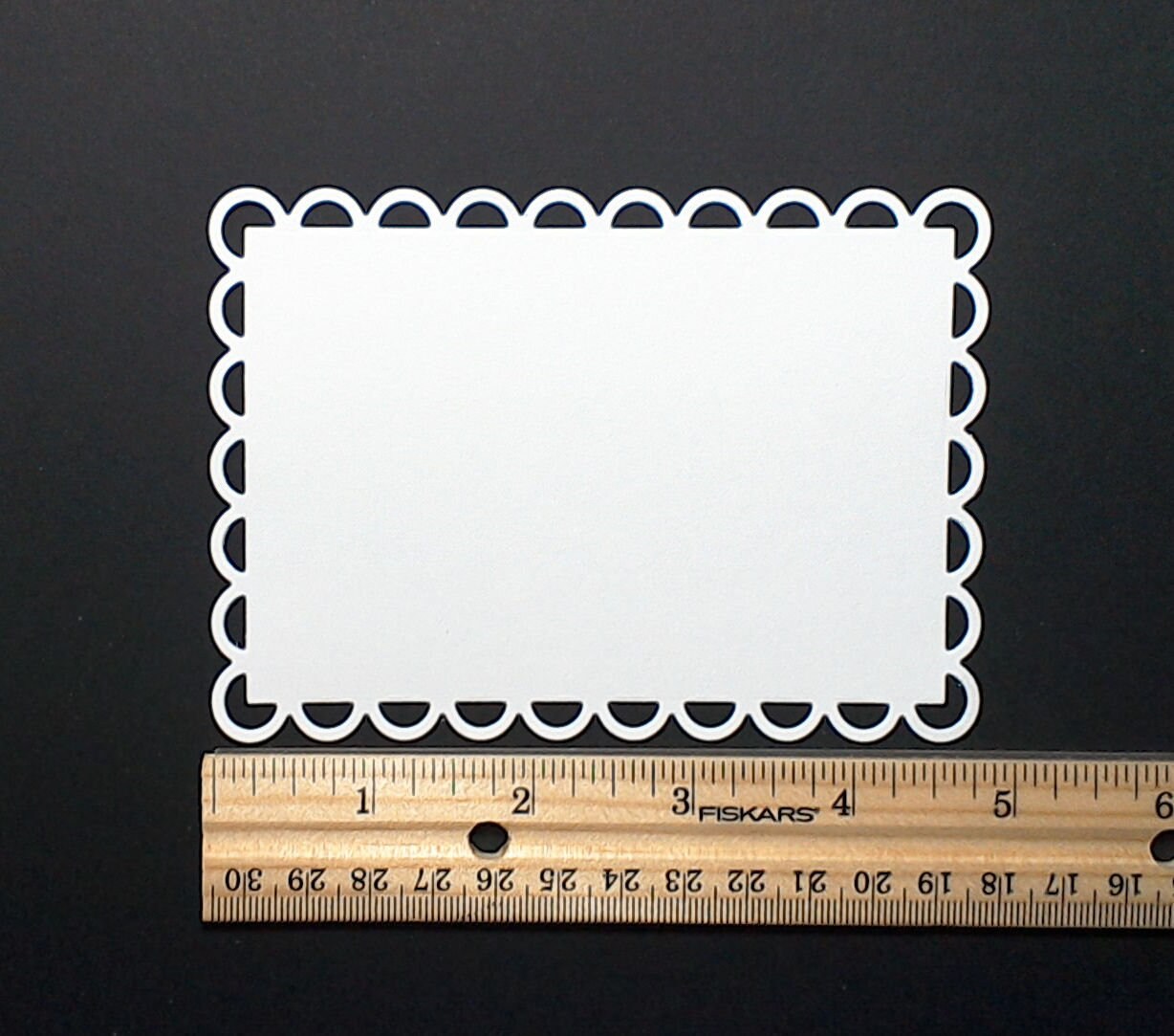 5 Scallop Rectangle Paper Die Cut Card Front, Card Topper, Scrapbooking ...