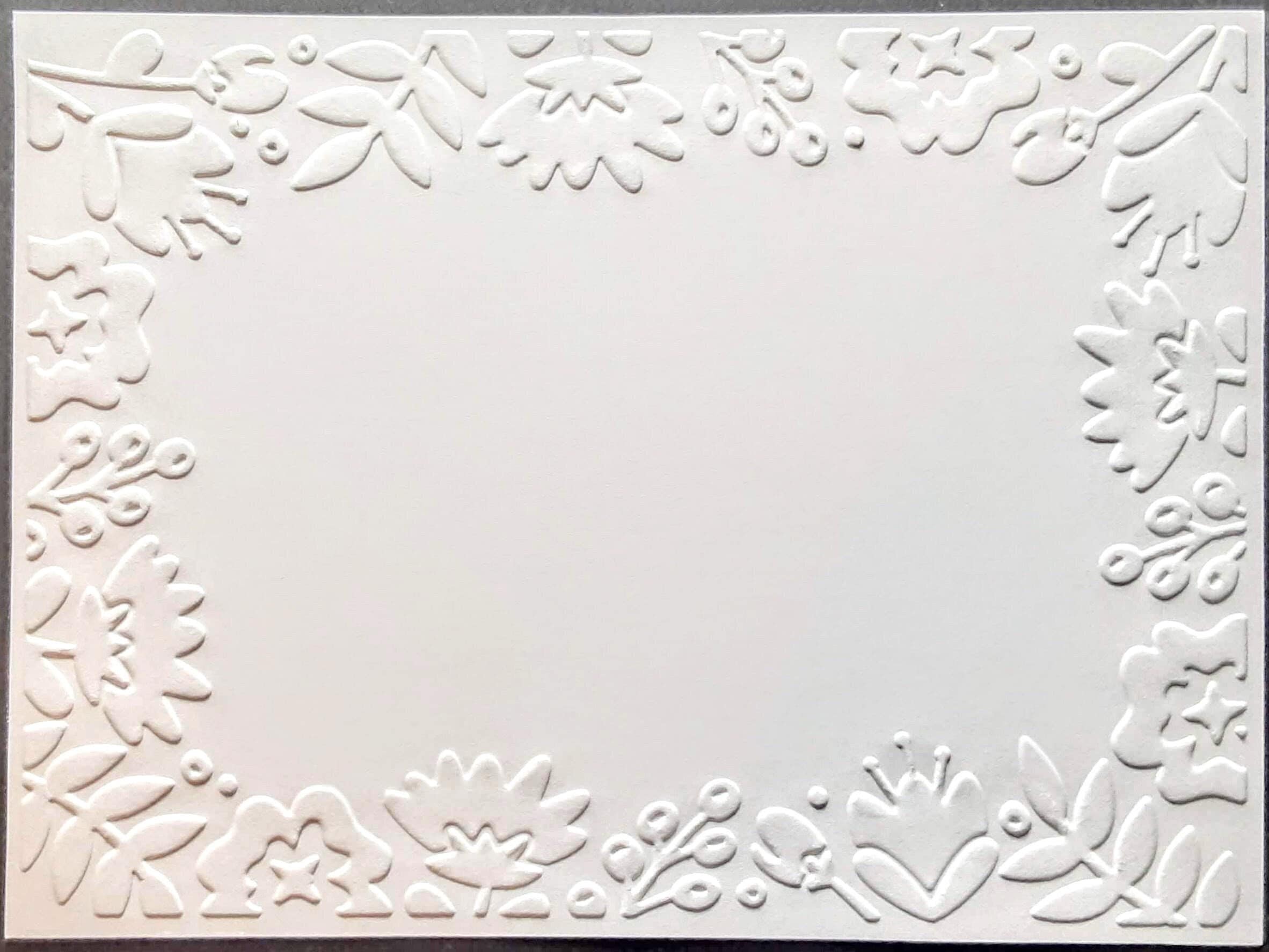 Embossed Floral Border Frame Card Front, Card Topper, Cardstock Paper ...