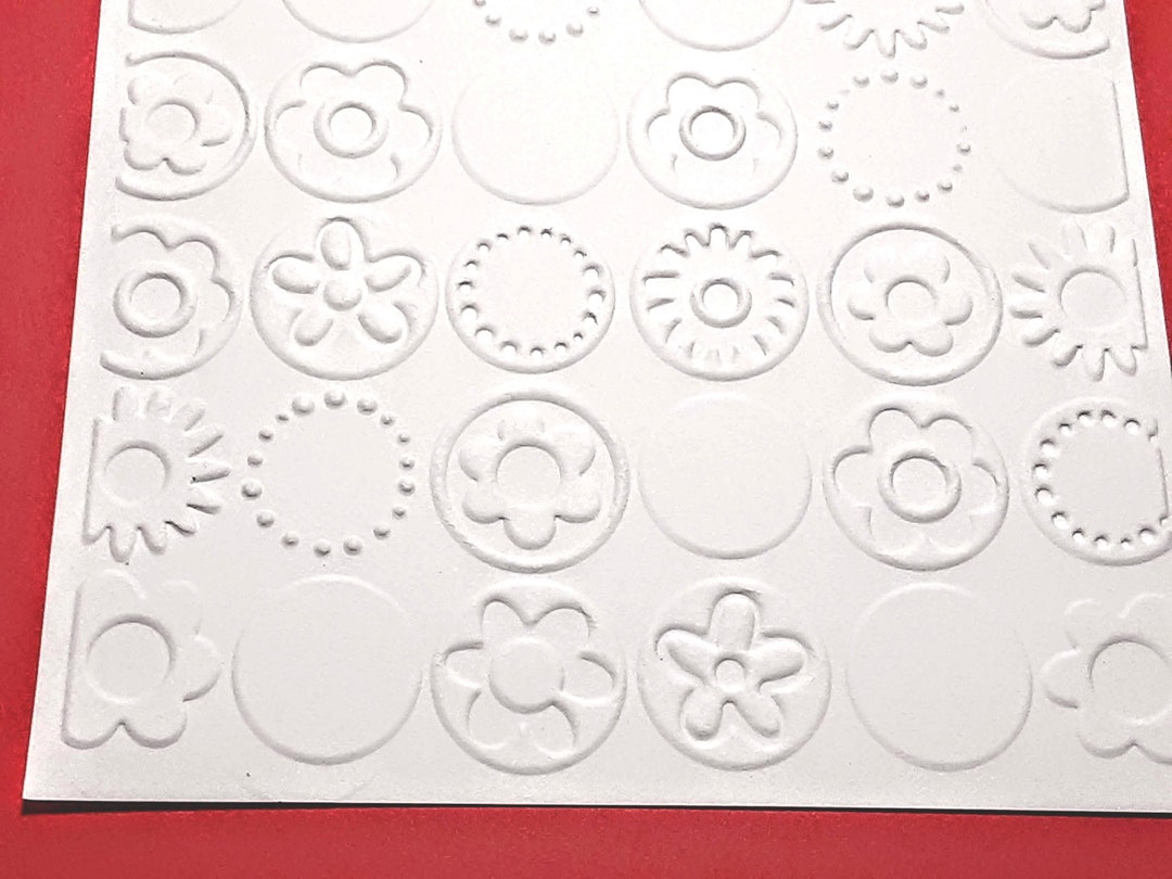 Embossed Flower Circles Card Front Card Topper Cardstock - Etsy