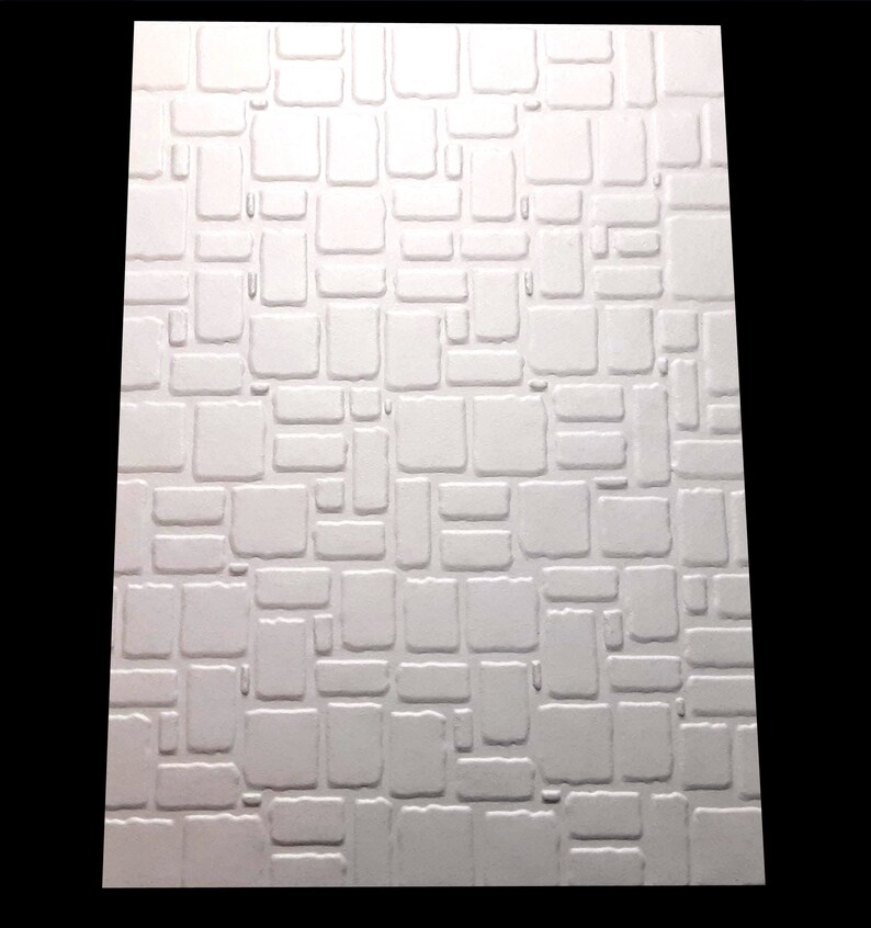 Embossed White Brick Texture Card Front, Card Topper, Cardstock Paper ...