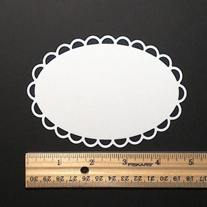 6 Scallop Oval Paper Die Cut Card Front, Card Topper, Mat, Scrapbooking ...