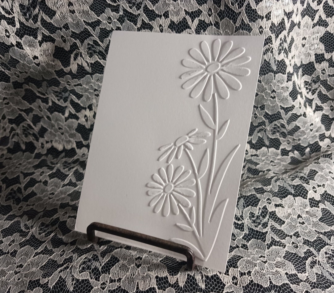 Embossed Daisy Card Front, Card Topper, Cardstock Paper Sheet ...