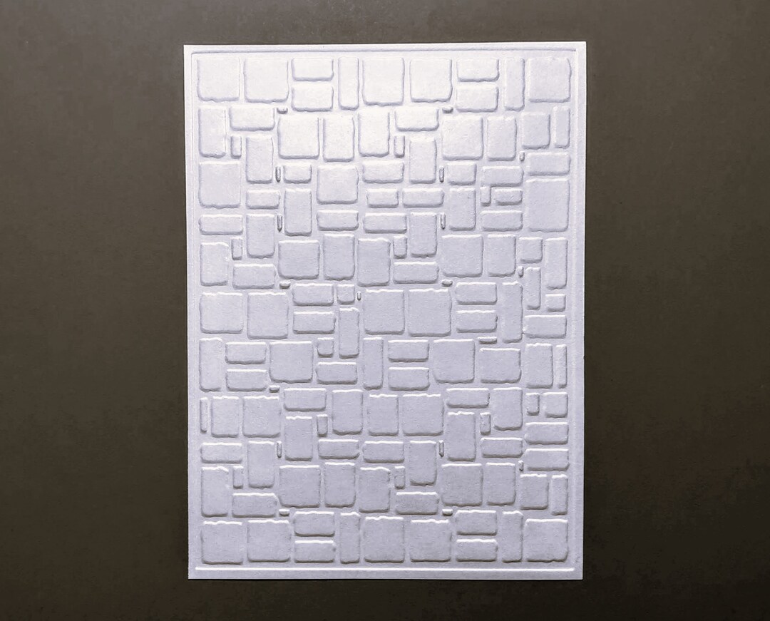 8 Embossed White Stone Texture Card Front, Card Topper, Cardstock Paper ...