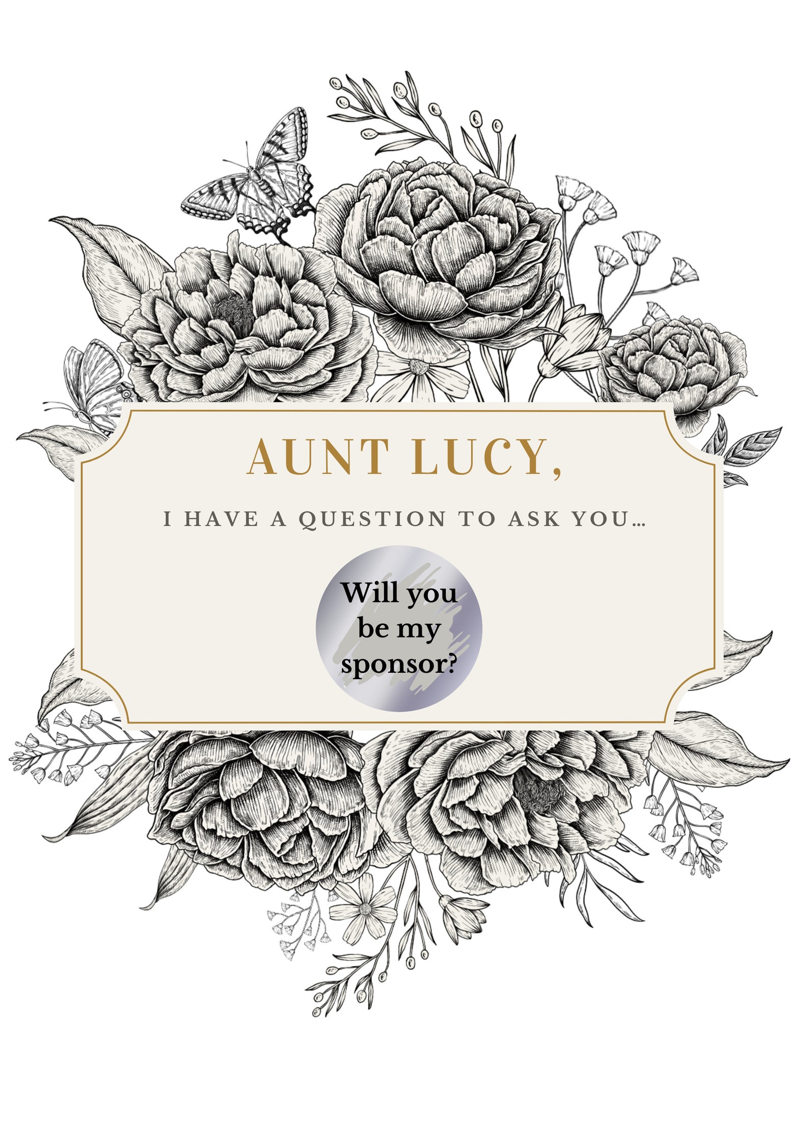 Will You Be My Sponsor? Confirmation Proposal Scratch off Card ...