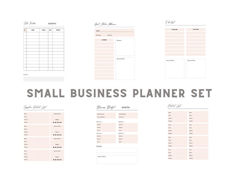 Small Business Planner Printable Sheets - Etsy