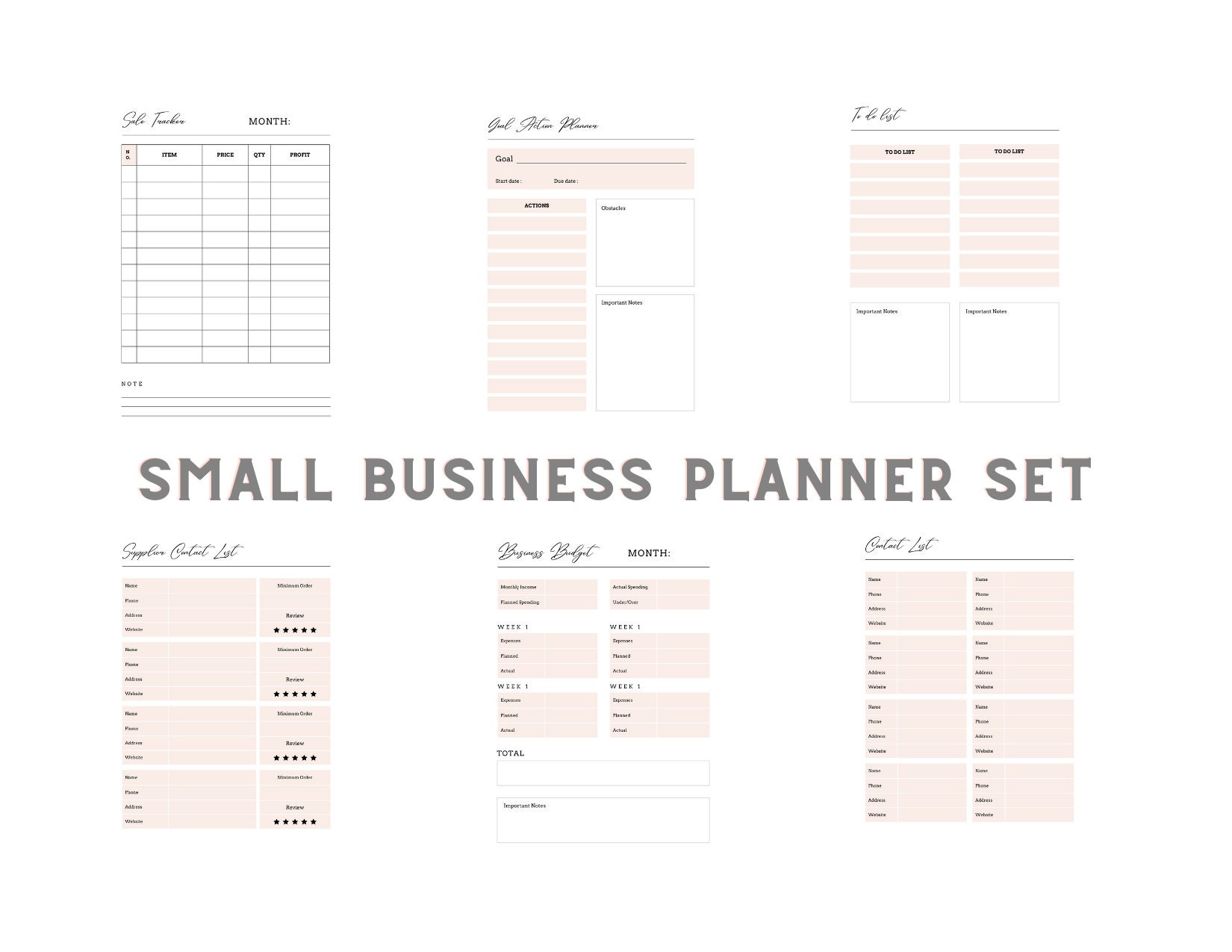 Small Business Planner Printable Sheets - Etsy