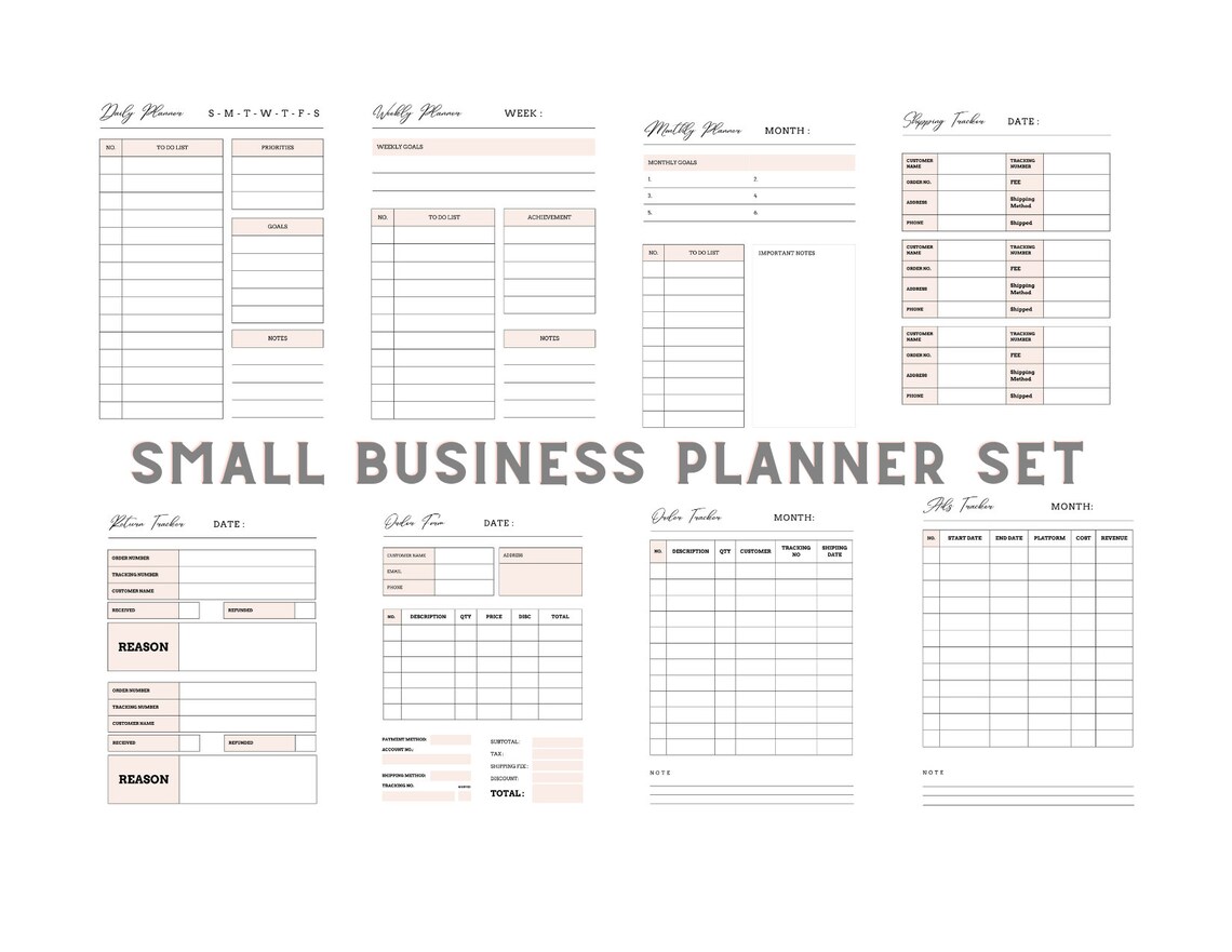 Small Business Planner Printable Sheets - Etsy
