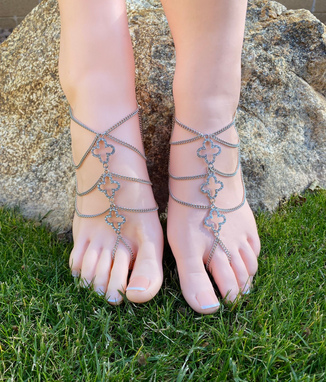 Handmade Foot Jewelry One Pair. Barefoot Sandals Wedding - Etsy