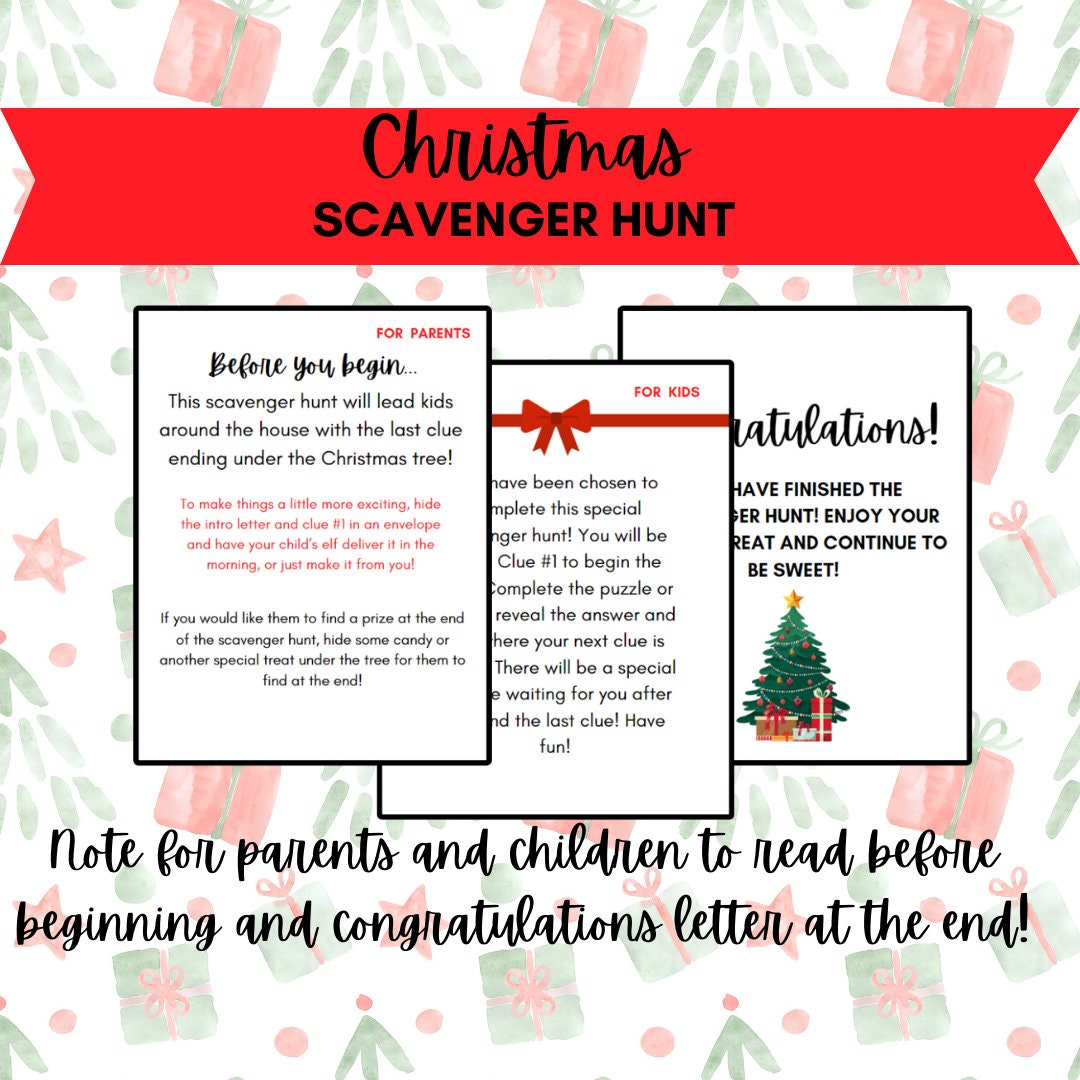 Christmas Scavenger Hunt for Kids Christmas Game Christmas - Etsy