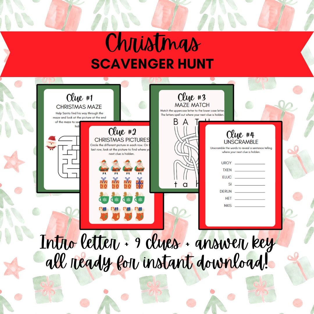 Christmas Scavenger Hunt for Kids Christmas Game Christmas - Etsy