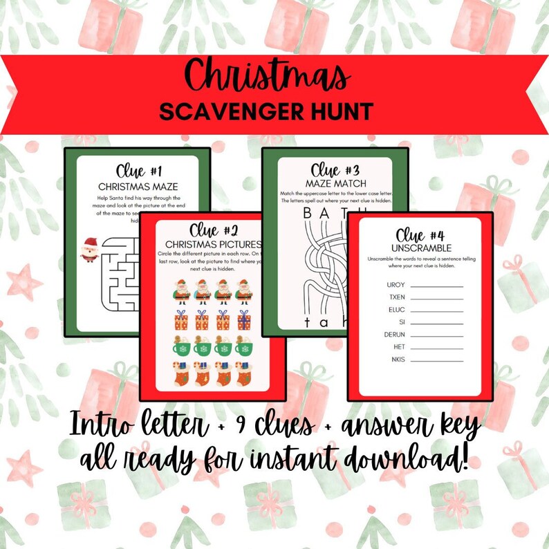 Christmas Scavenger Hunt for Kids Christmas Game Christmas - Etsy