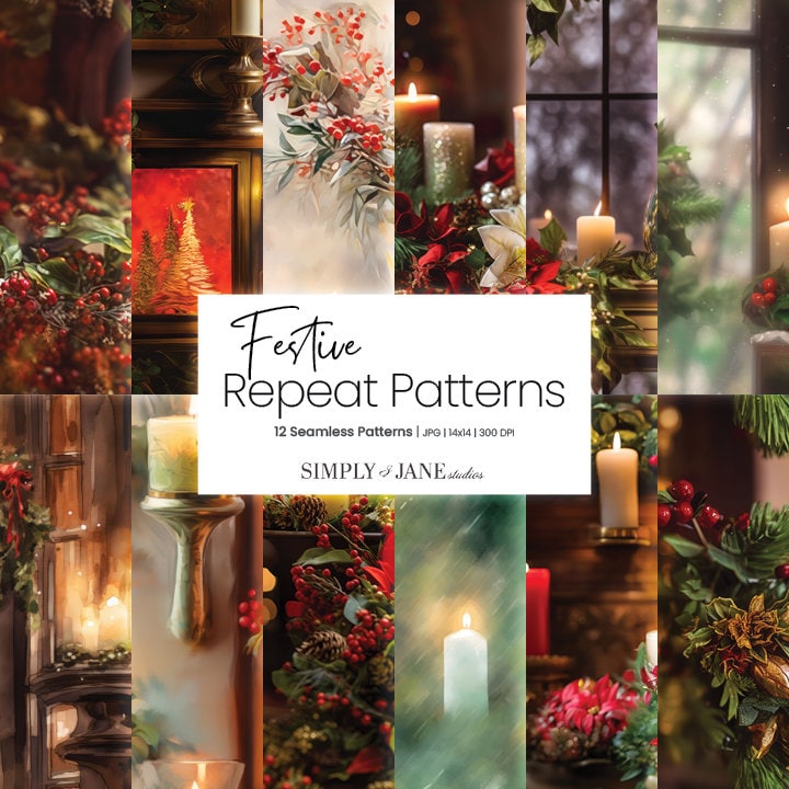 Festive Season Celebration | Repeatable Pattern Set | Holiday Digital ...