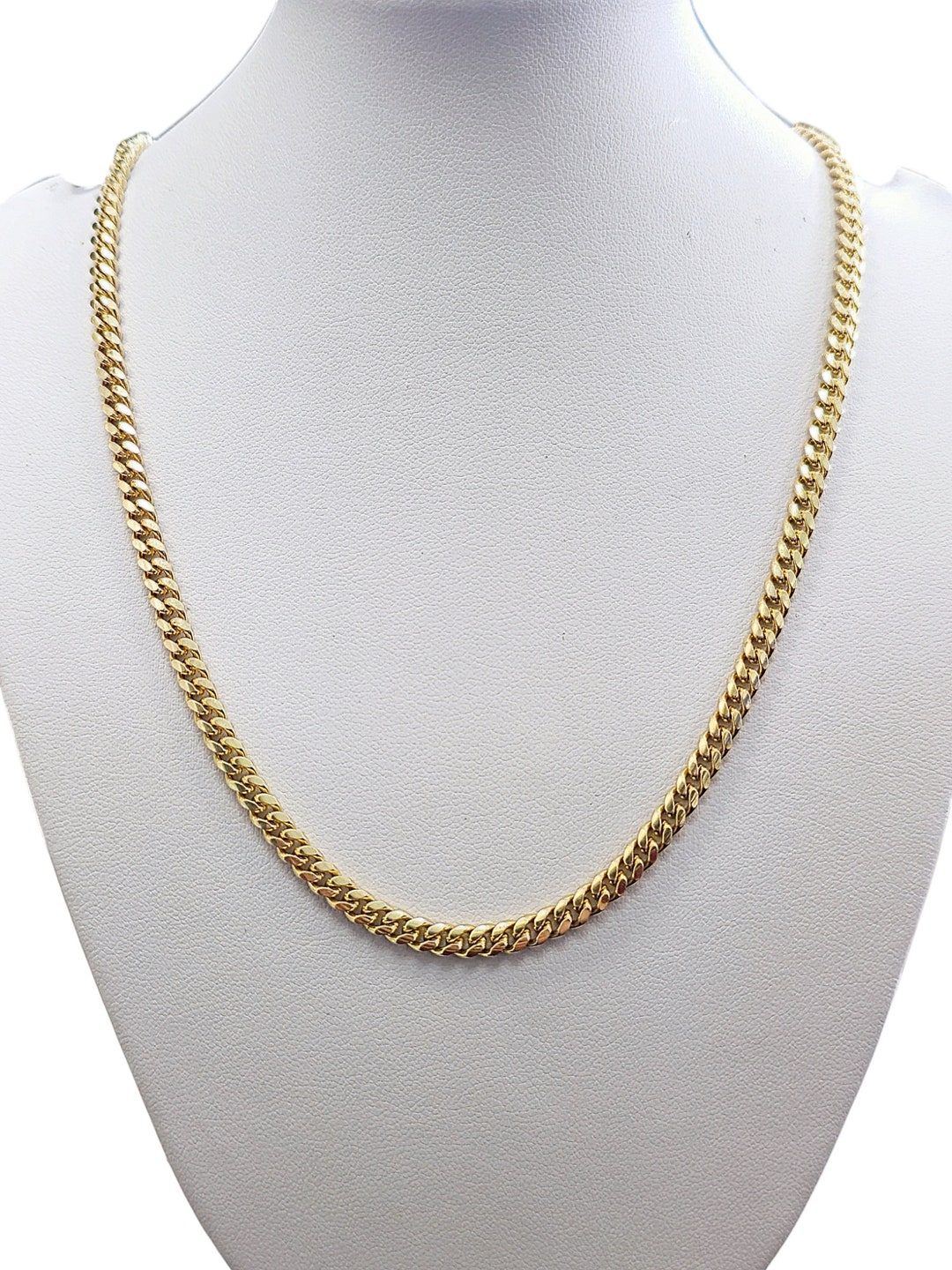Solid Cuban Link Style Necklace Made in Solid 14-karat Yellow Gold 24 ...