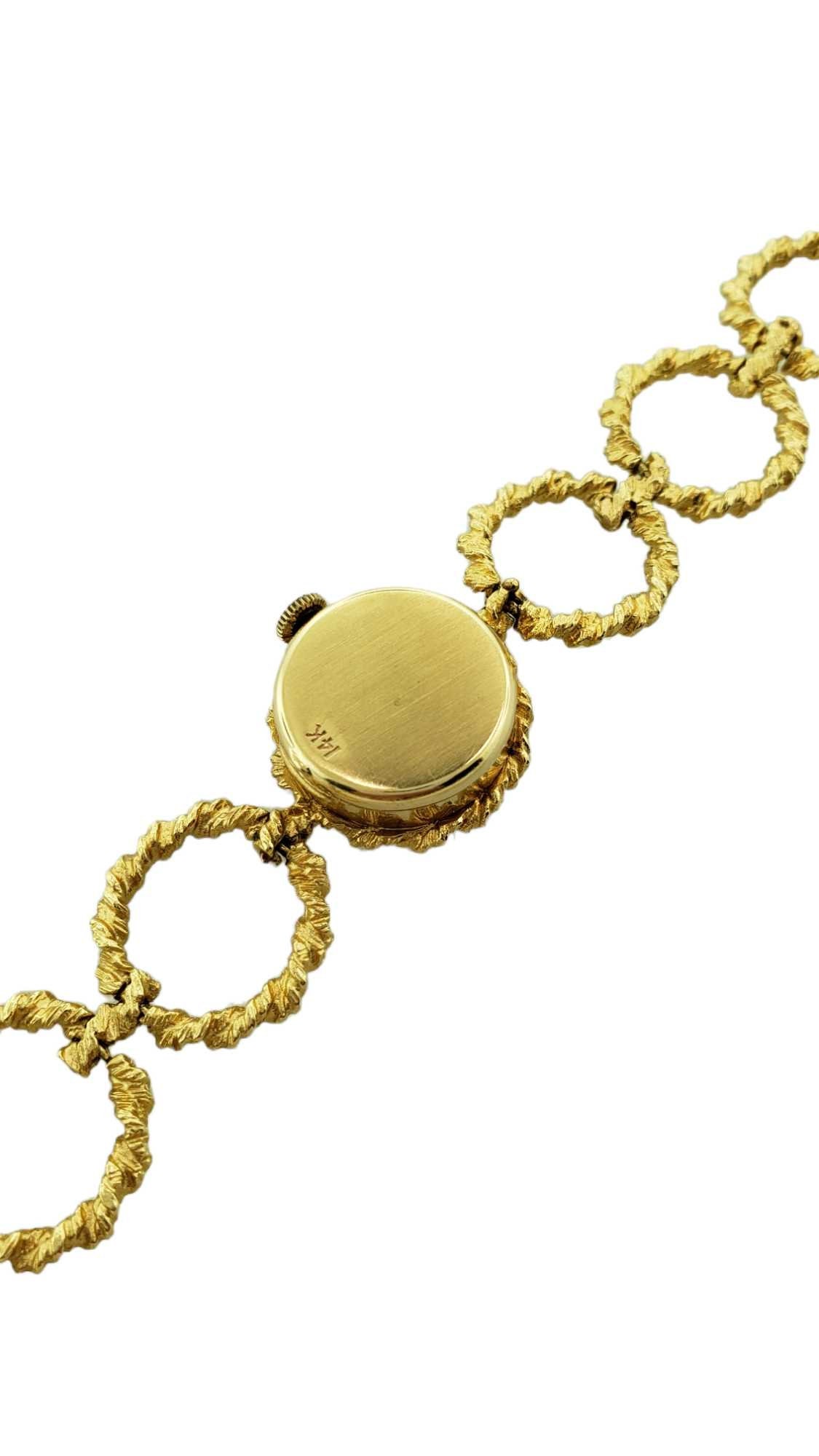 Vintage Kelbert Solid 14K Yellow Gold Twisted Circle Link Watch ...