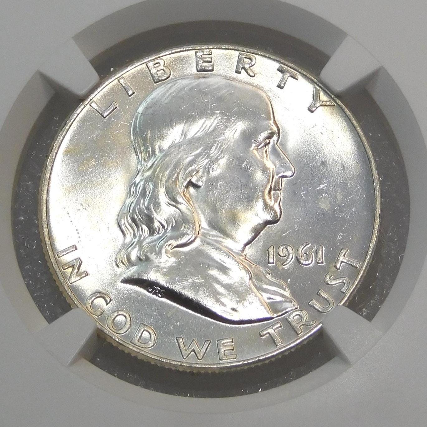 1961-D Certified Franklin Silver Half Dollar Coin NGC MS63 Choice BU ...