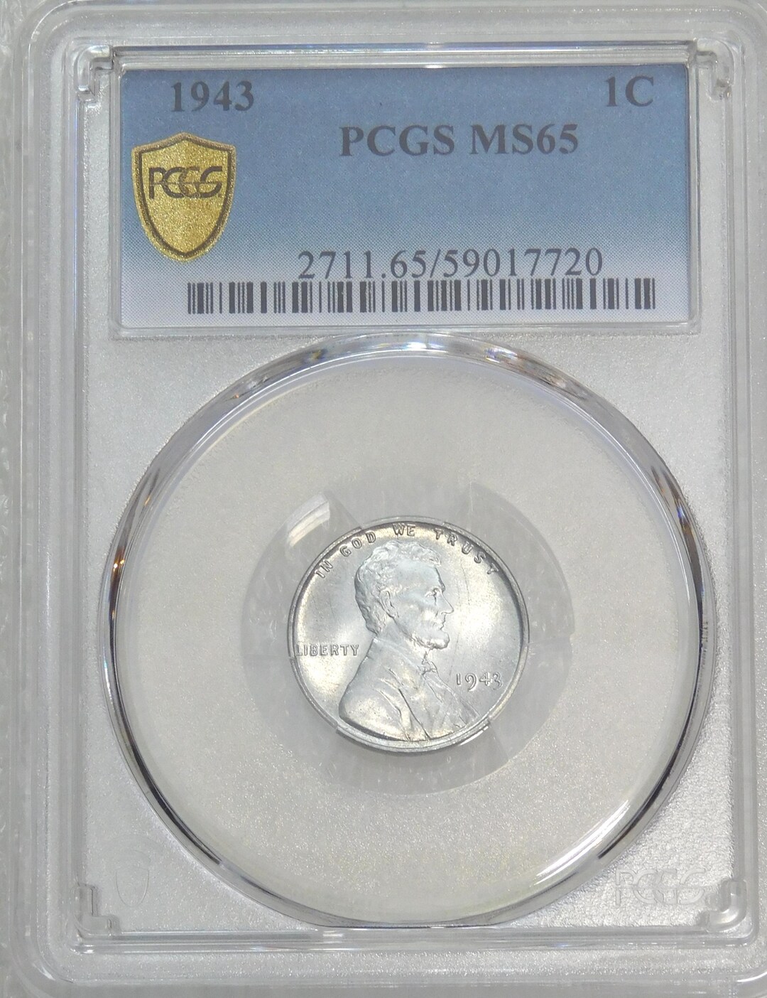 1943 P PCGS Certified + Graded MS65 World War II Lincoln Steel Cent ...