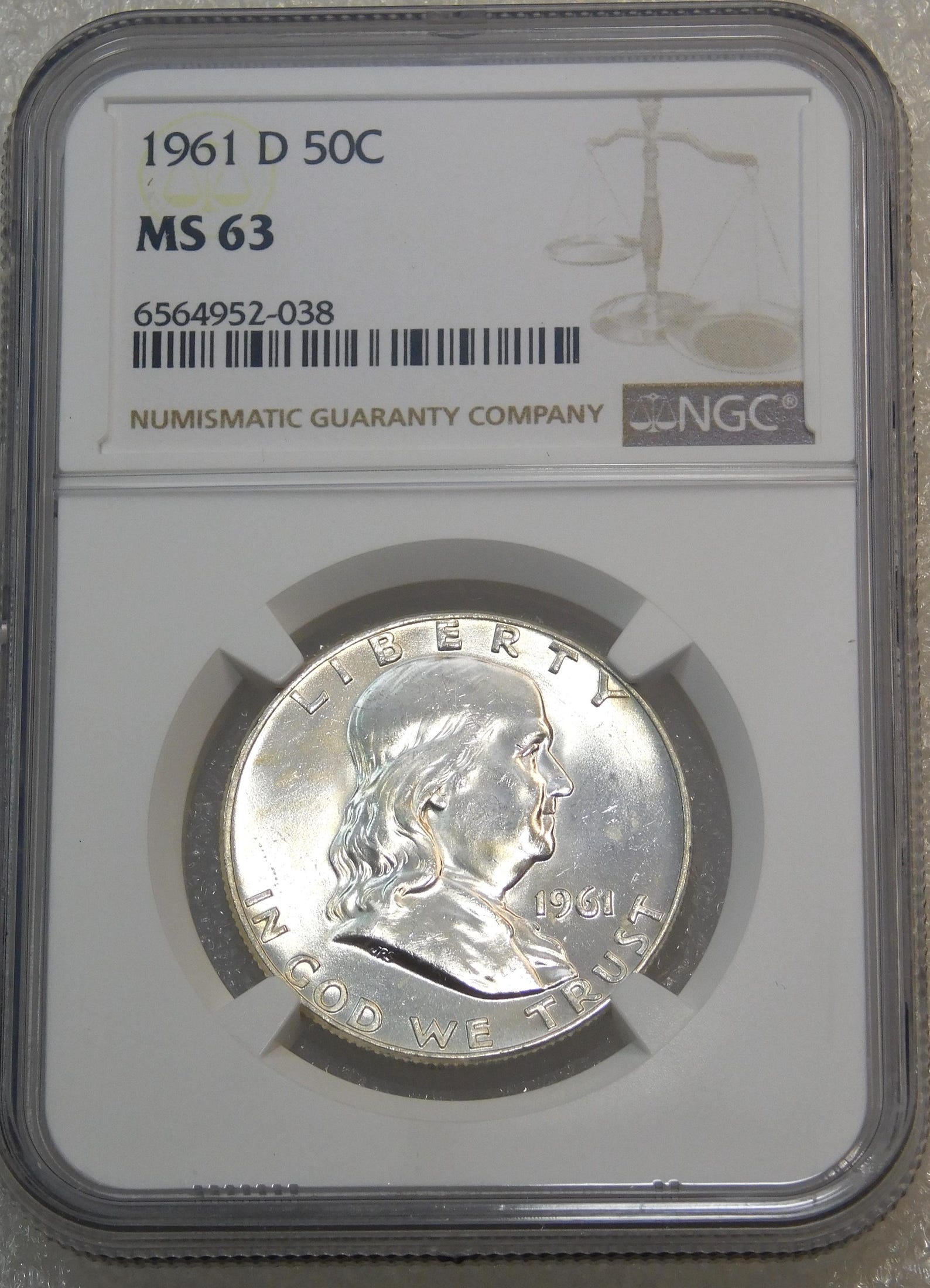 1961-D Certified Franklin Silver Half Dollar Coin NGC MS63 Choice BU ...