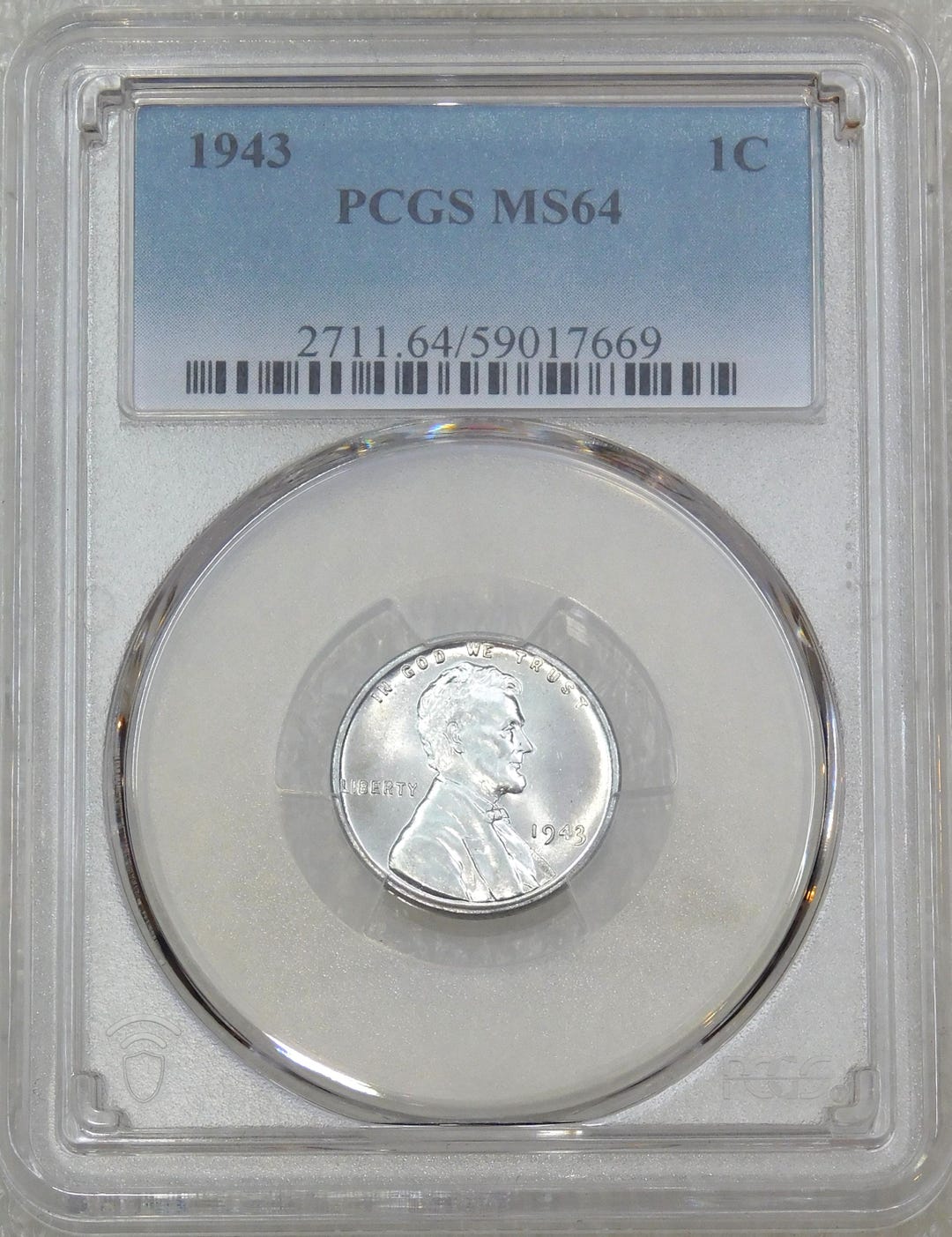 1943 P PCGS Certified + Graded MS64 World War II Lincoln Steel Cent ...