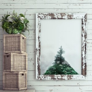 Lone Pine Tree Modern Art Print, Mountain Art, Large Framed Poster ...