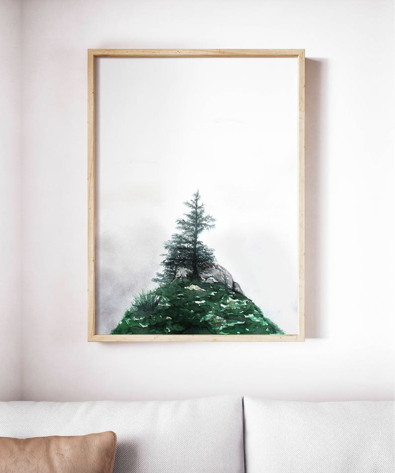 Lone Pine Tree Modern Art Print Mountain Art Large Framed - Etsy Ireland