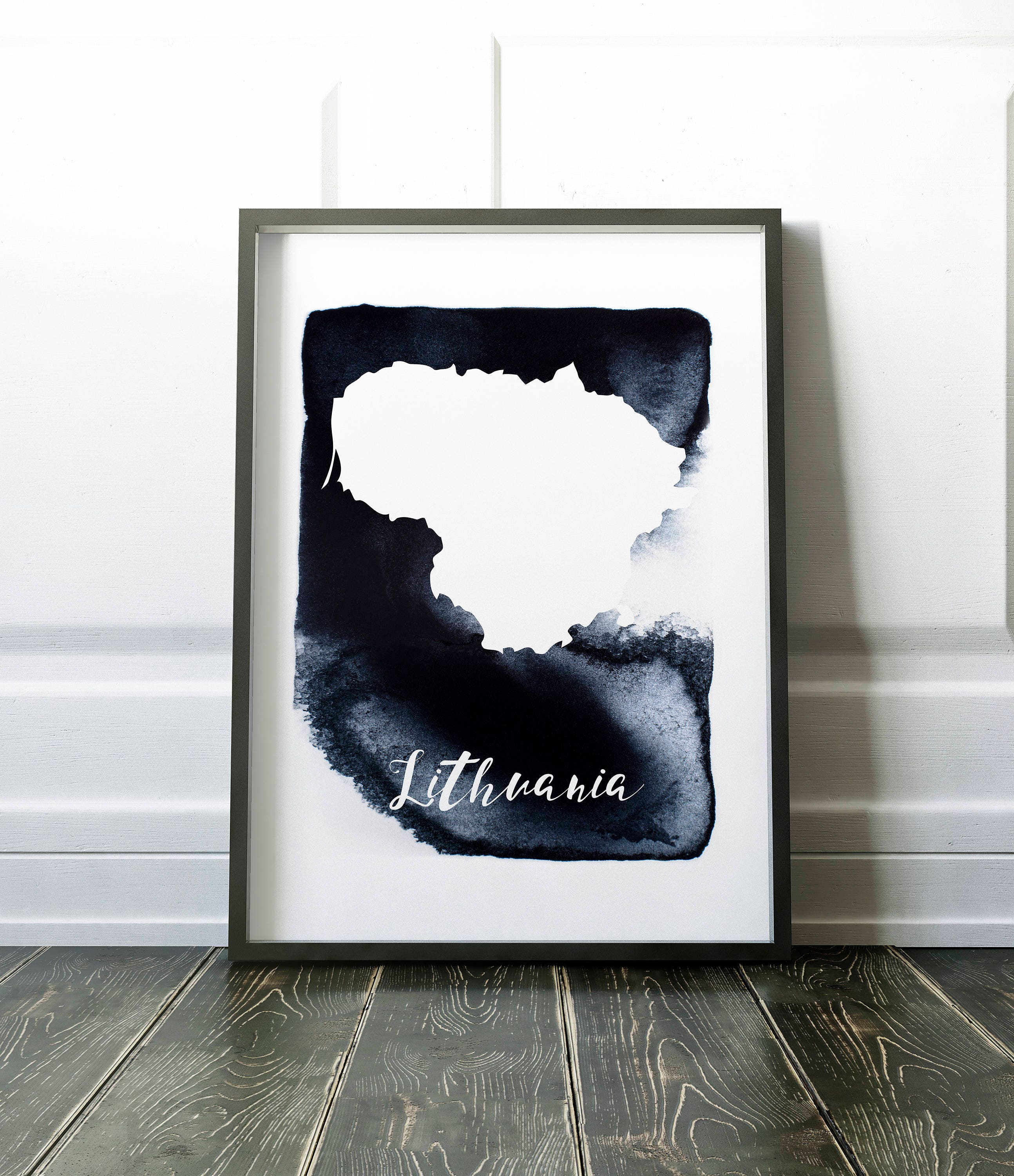 Lithuania Map Colourful Art Print Framed Large Artwork | Etsy