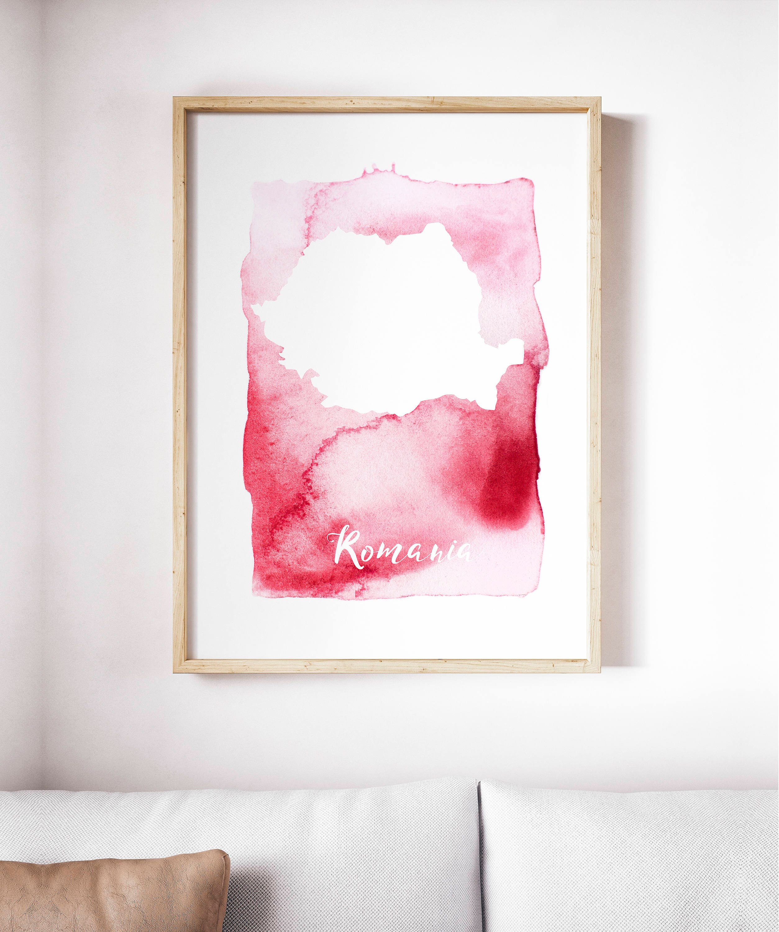 Romania Map Colourful Art Print Framed Large Artwork Romania | Etsy