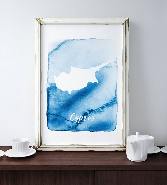 Cyprus Map Colourful Art Print Framed Large Artwork Cyprus - Etsy