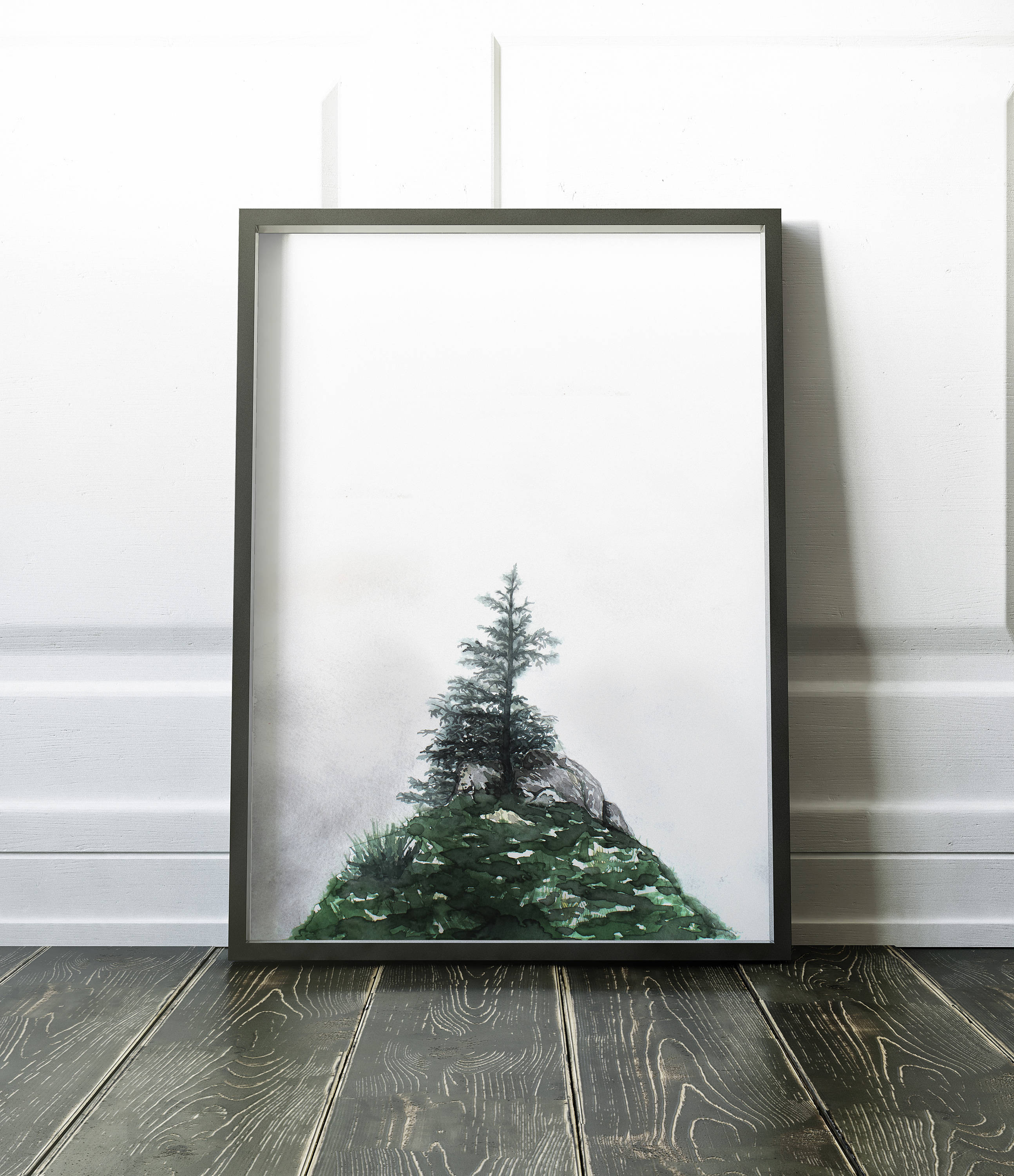 Lone Pine Tree Modern Art Print Mountain Art Large Framed | Etsy