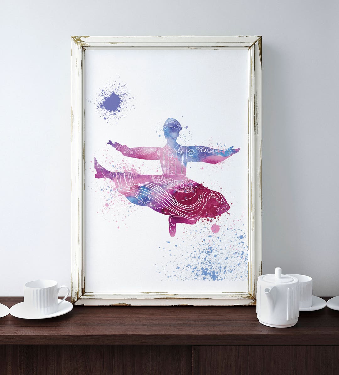 Dancer Print, Custom Colour, Silhouette Art Print, Dancer Painting ...