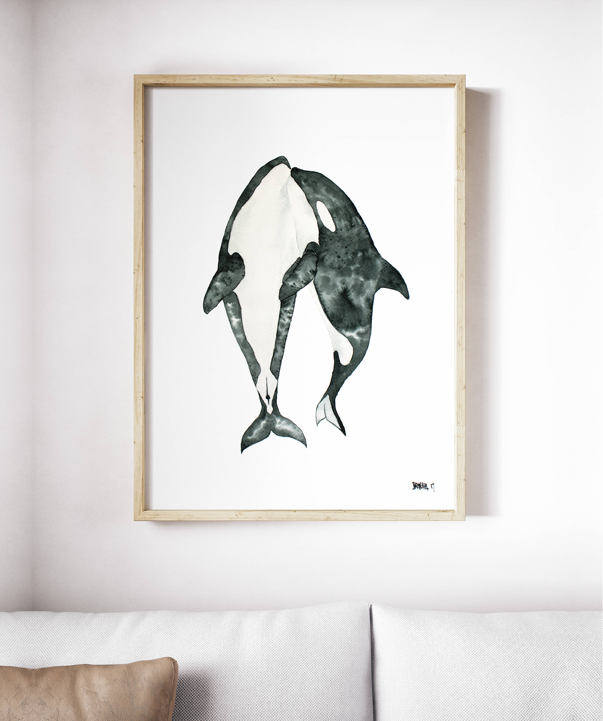 Orca Painting Killer Whale Print Framed Home Decor Nature | Etsy