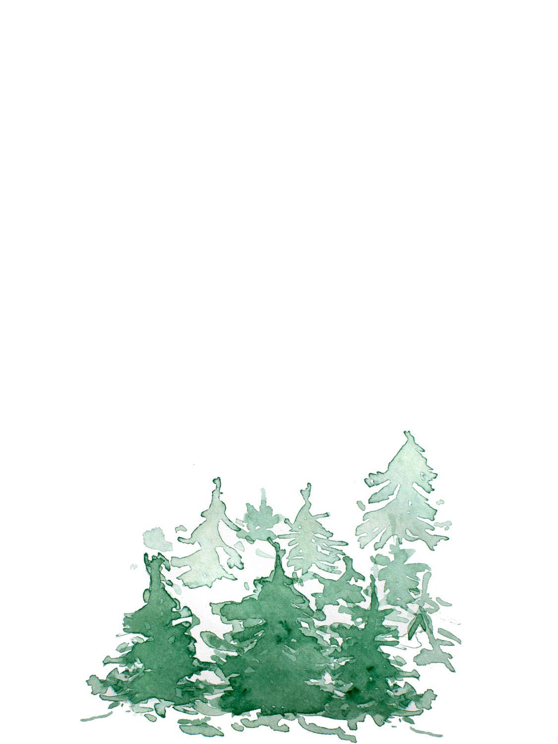 Pine Tree Art Print Abstract Landscape Forest Painting - Etsy