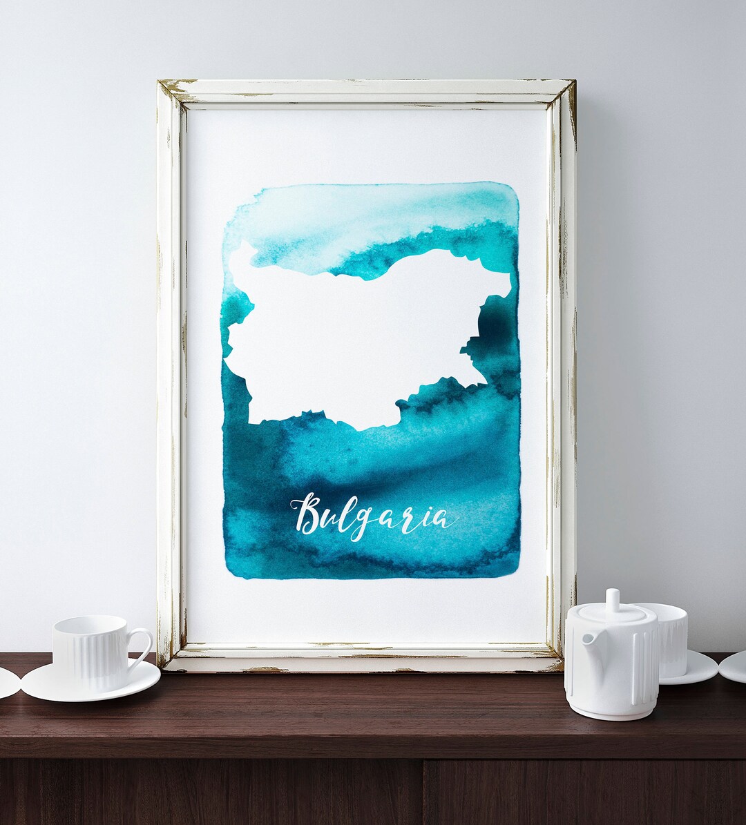 Bulgaria Map Colourful Art Print, Framed Large Artwork, Bulgaria Wall ...