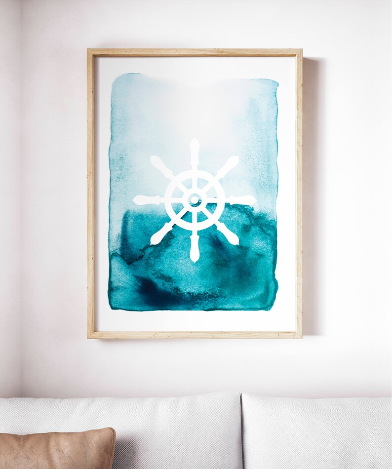 Ship Wheel Print Custom Colour Silhouette Print Wheel | Etsy