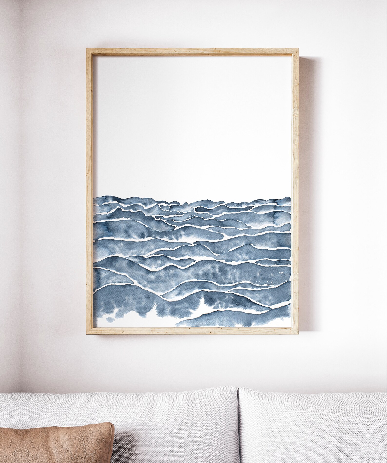 Sea Sand Painting Abstract Ocean Art Beach Decor Print Blue | Etsy