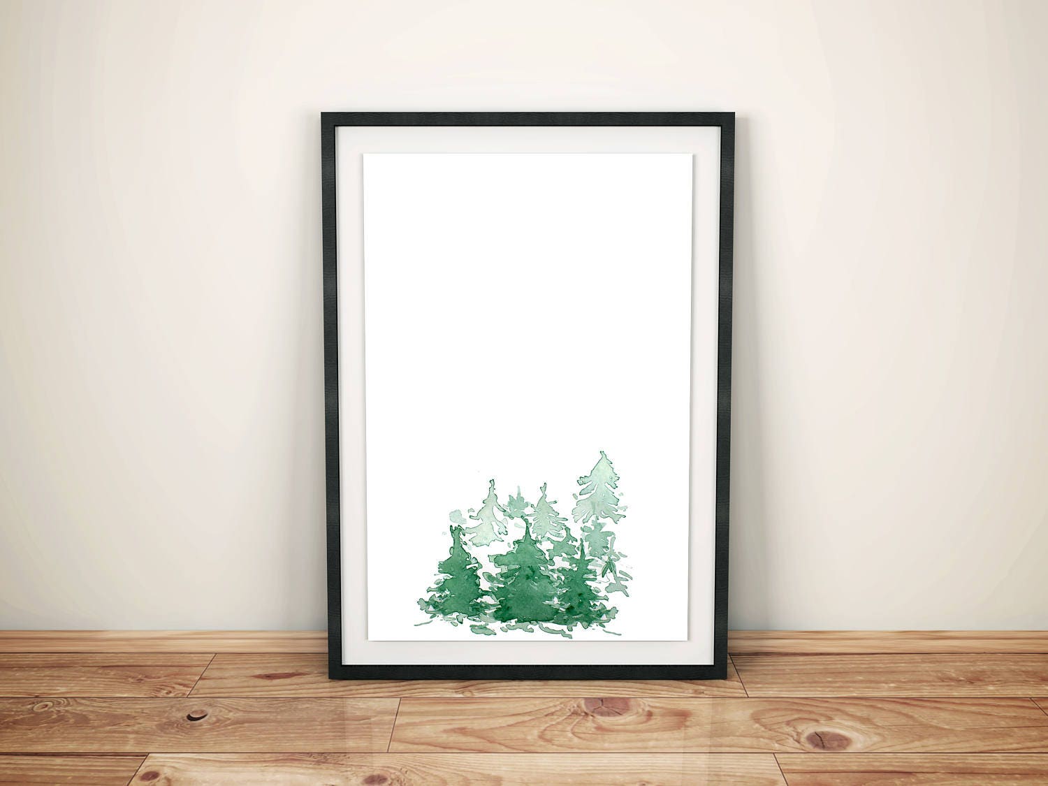 Pine Tree Art Print, Abstract Landscape, Forest Painting, Contemporary ...