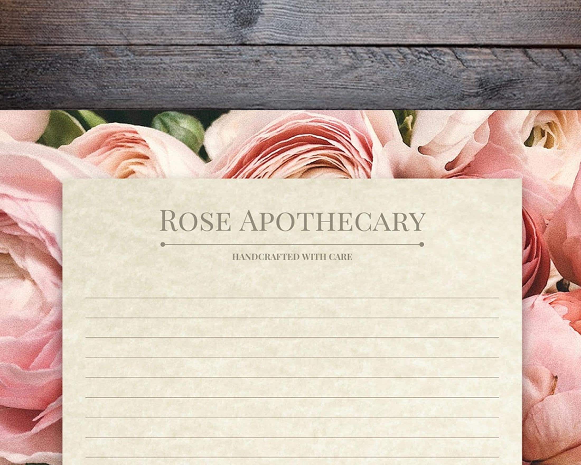 Rose & Parchment - Printable Custom Letterhead / Stationary / Journal ...