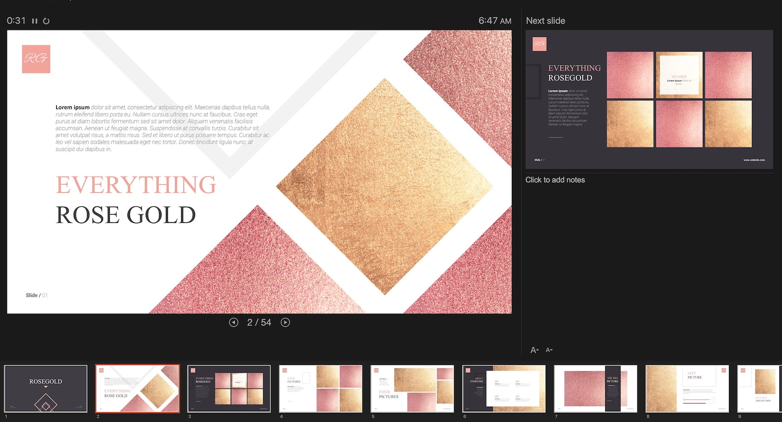 Rose Gold Powerpoint Presentation - Etsy